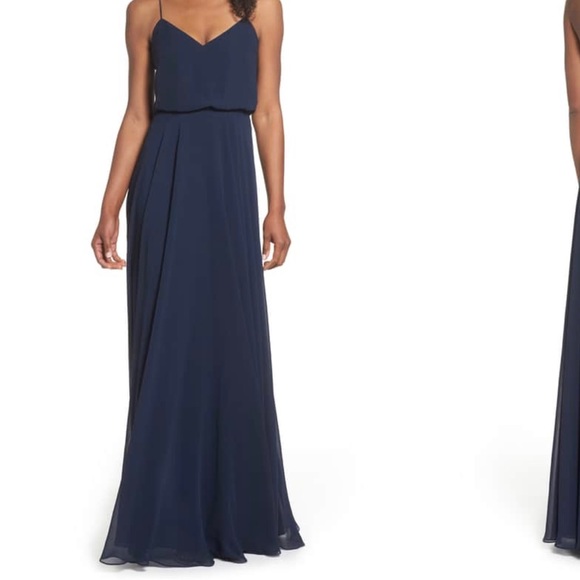 Jenny Yoo | Dresses | Jenny Yoo Inesse Chiffon Spaghetti Strap Navy ...